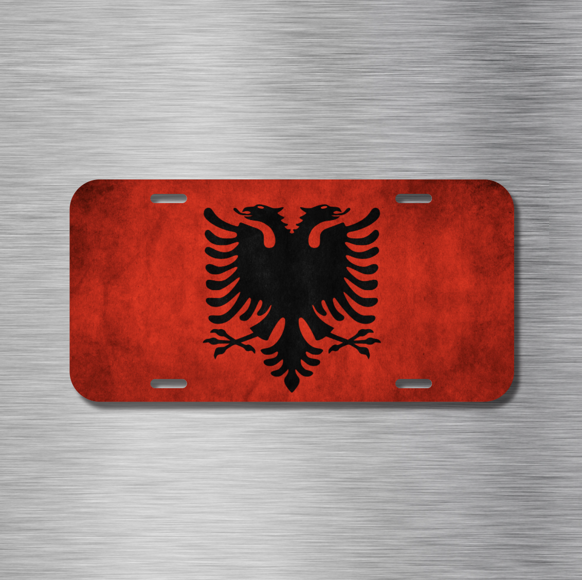Albanian Flag Albania License Plate Front Auto Tag Plate Coat of Arms ...
