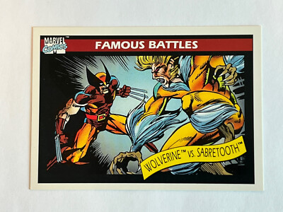 1990 Impel Marvel Universe Series 1 Wolverine vs Sabertooth Famous ...