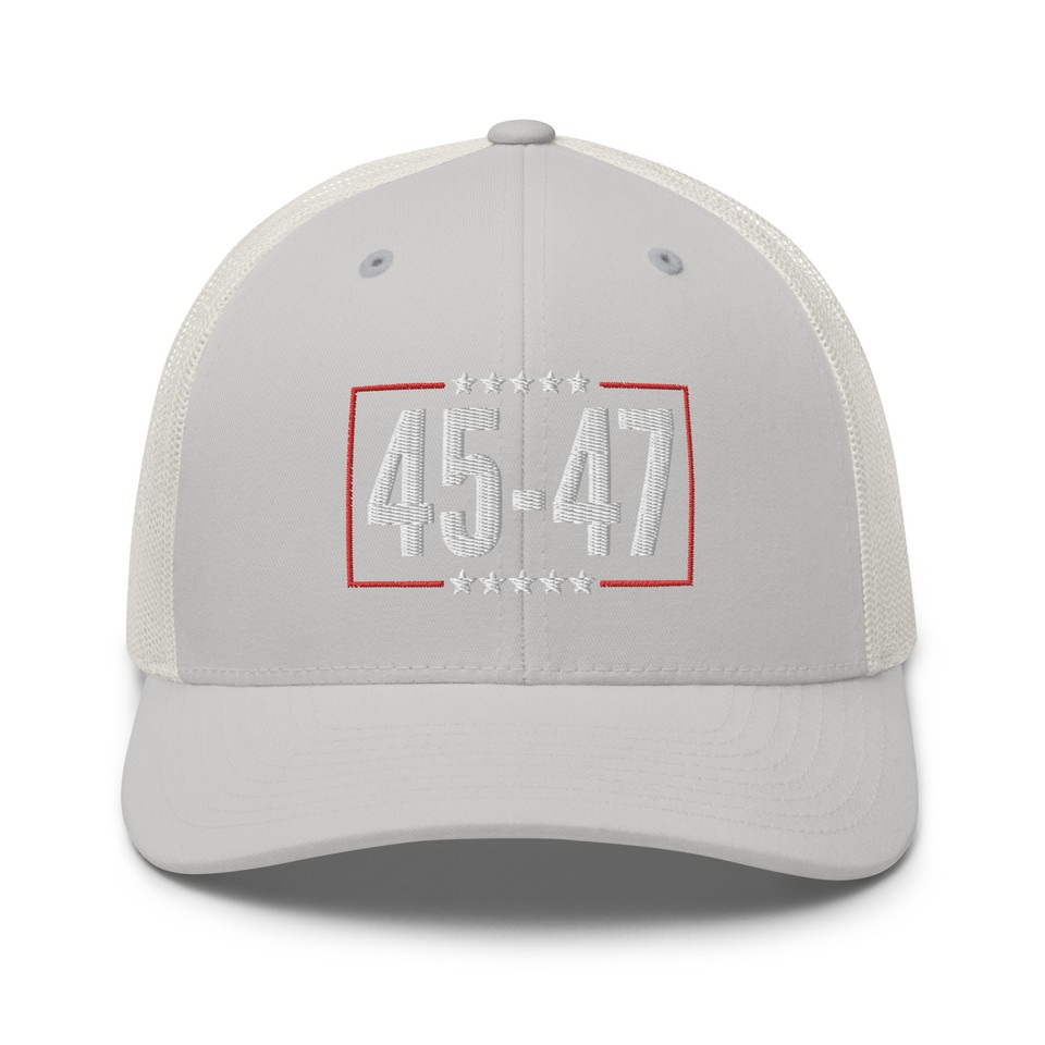 Trump 45 47 President hat, Embroidered Trucker Cap, Trump 2024 hat ...