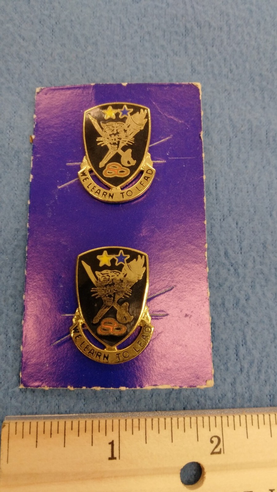 PAIR OF-US ARMY JROTC SOUTHVIEW HIGH SCHOOL Unit DI DUI Crest Insignia ...