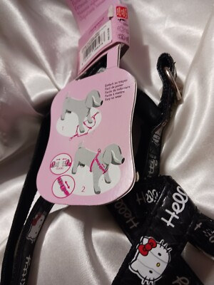 HELLO KITTY DOG HARNESS-ADJUSTABLE-BLACK | eBay