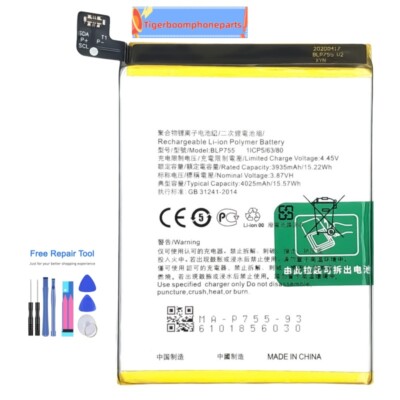 Internal BLP755 Battery For OPPO Reno 3 Pro/ Reno 3 5G /Find X2 Lite ...