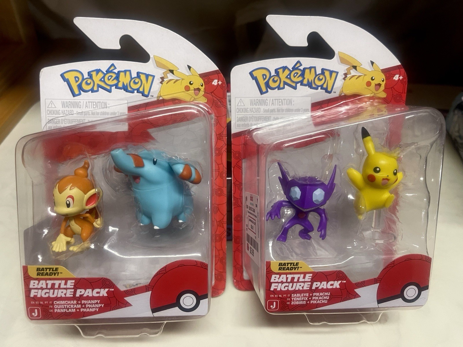Pokémon Battle Figure 2 Pack Battle Ready pikachu,Chimchar Phanpy lot ...