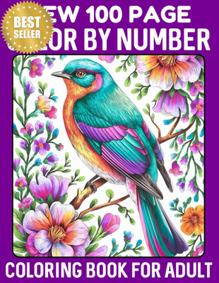 New 100 Page Color by Number Coloring Book for Adult: Large Print ...