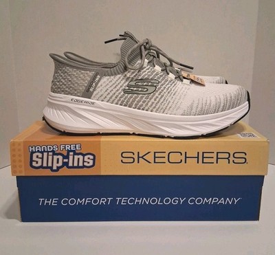 Skechers Slip Ins RF Edgeride White Gray Sneakers Mens Size 10.5 Extra ...