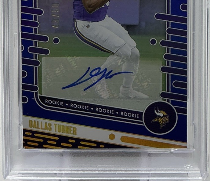 Dallas Turner Rookie Auto PSA 8/10 -2024 Panini Absolute-Blue /50 ...