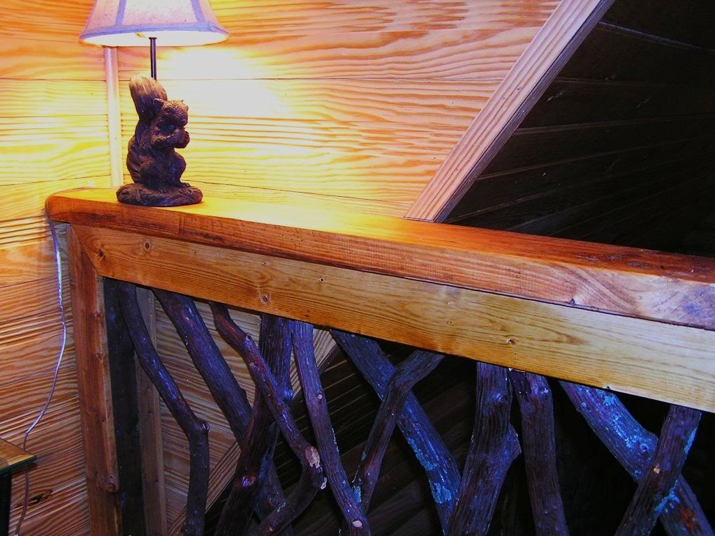 Rustic Railings Stair Porch Interior Exterior Primitive Log Cabin Art ...