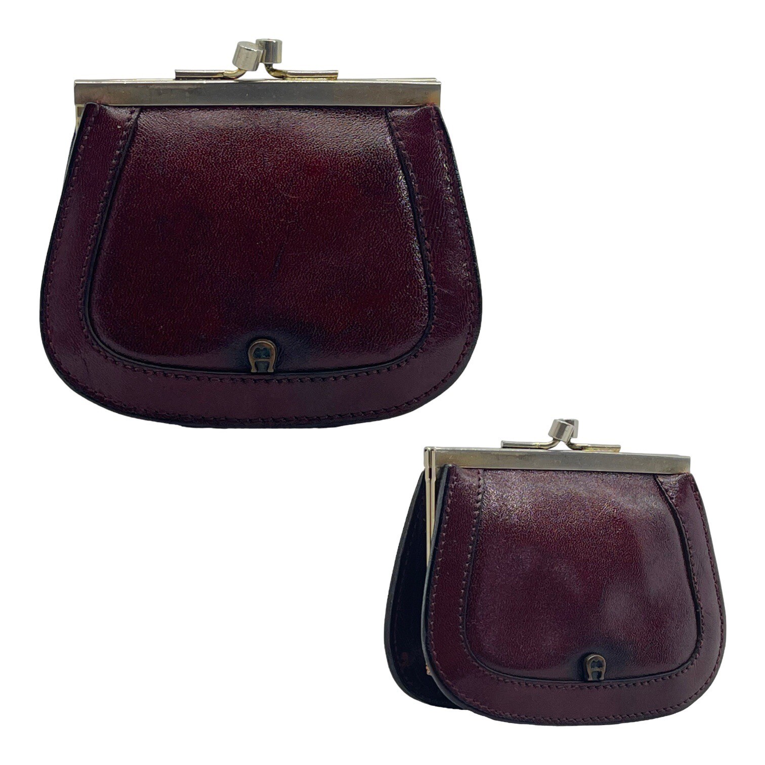 Vintage 60s ETIENNE AIGNER Small Leather Card Wallet Kisslock Coin ...