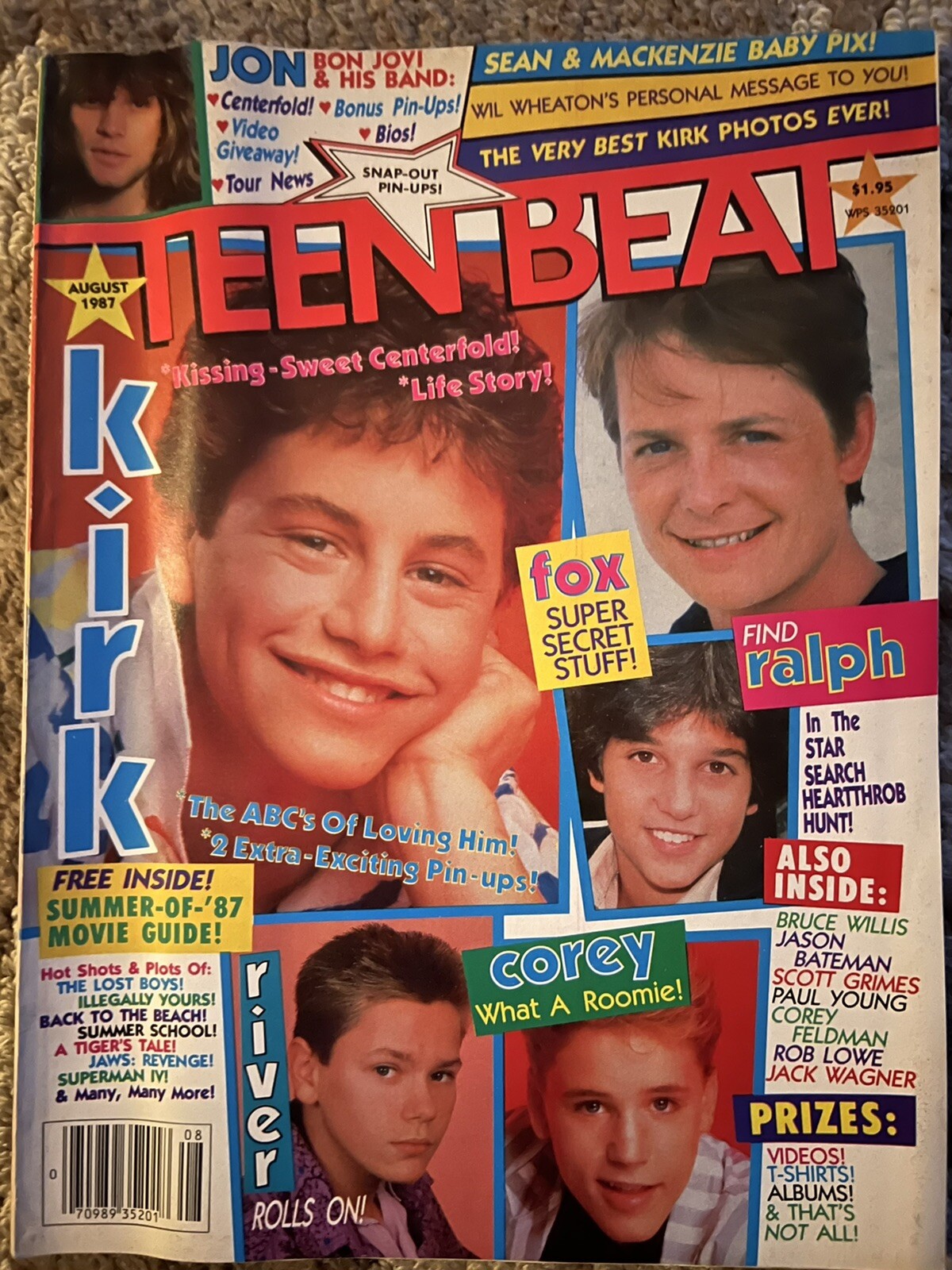 Teen Beat Magazine August 1987 ~ Kirk Cameron Michael J Fox River ...