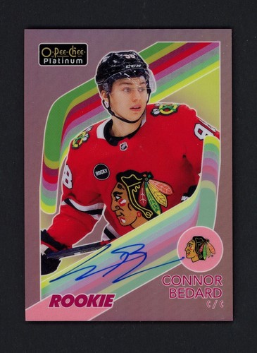 2023-24 O-Pee-Chee Platinum Red Rainbow Connor Bedard RC ROOKIE AUTO ...