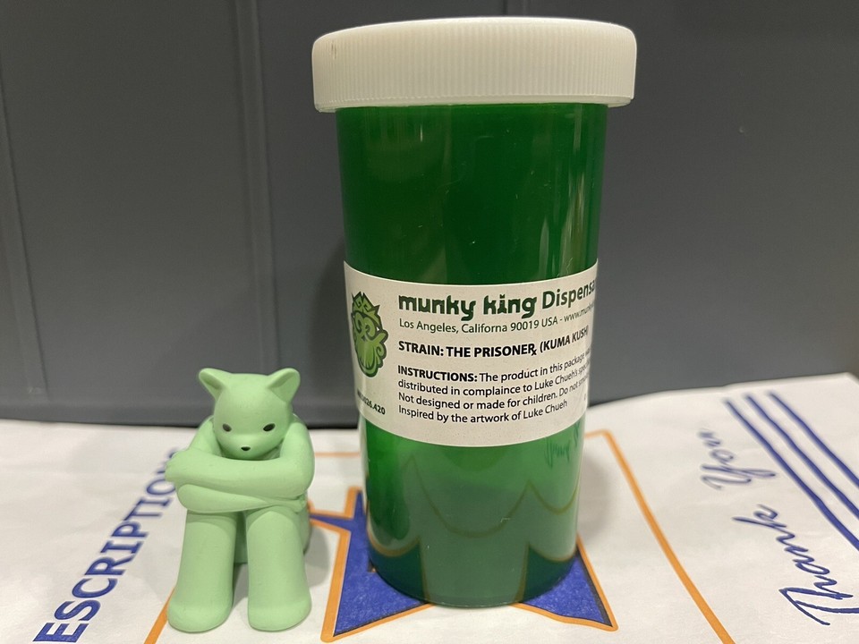 The Prisoner KUMA KUSH Luke Chueh Munky King MINI FIGURE GREEN Art Toy ...