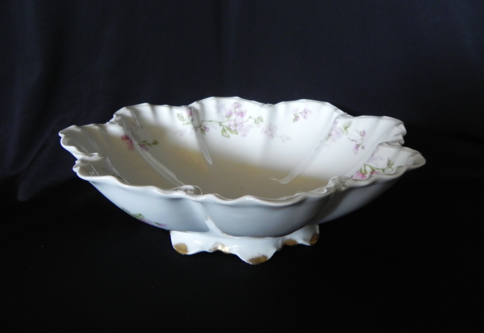 Haviland & Co LIMOGES For John Friedel FOOTED BOWL 9.5" Pink Flowers | eBay