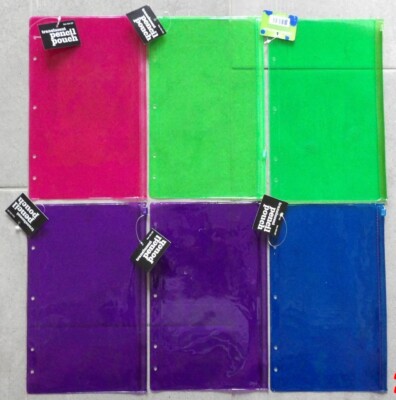 6 Transparent Vinyl Storage Pouch 11" x 7 1/2" Fits Standard 3- or 5 ...