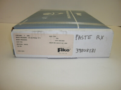 FIKE SRX 4" RUPTURE DISC BURST PRESSURE 272.50 PSIG @72*F NEW IN BOX | eBay