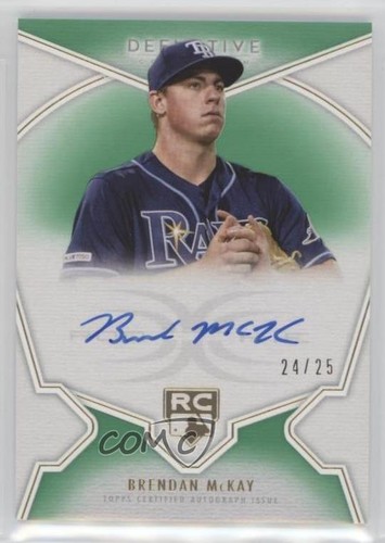 2020 Topps Definitive Collection Rookie Green /25 Brendan McKay #DRA-BM ...