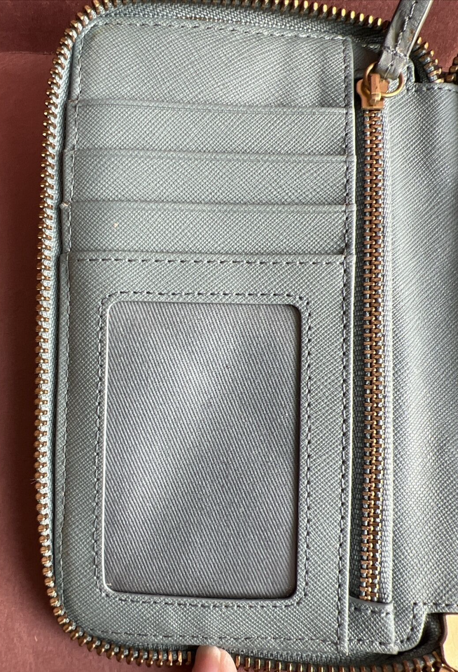 FOSSIL Emma Wallet Leather Zip Around Clutch Patchwork Wristlet | eBay