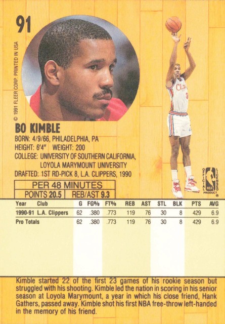 1991-92 Fleer - #91 Bo Kimble for sale online | eBay