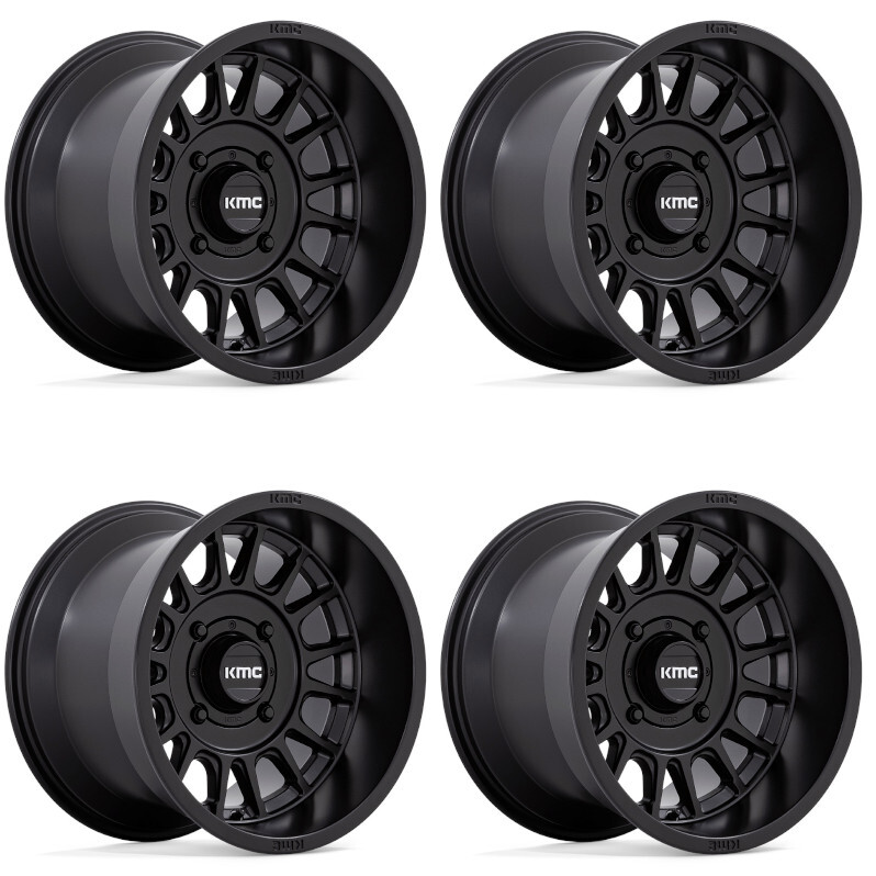 4 ATV/UTV Wheels Set 15in KMC KS138 Impact Matte Black 4/137 10mm CAN ...