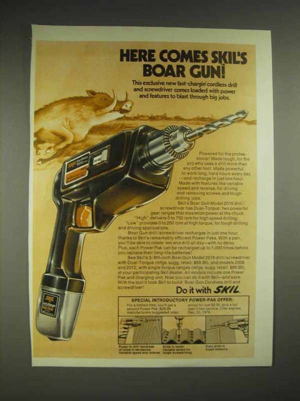 1979 Skil Boar Gun Model 2016 Drill / Screwdriver Ad | eBay