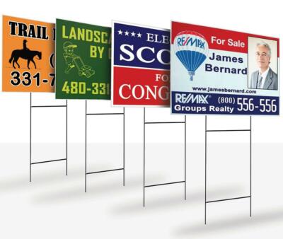 12 x 18 Customized Yard Signs Printed Full Color 2 Sides on CoroPlast ...