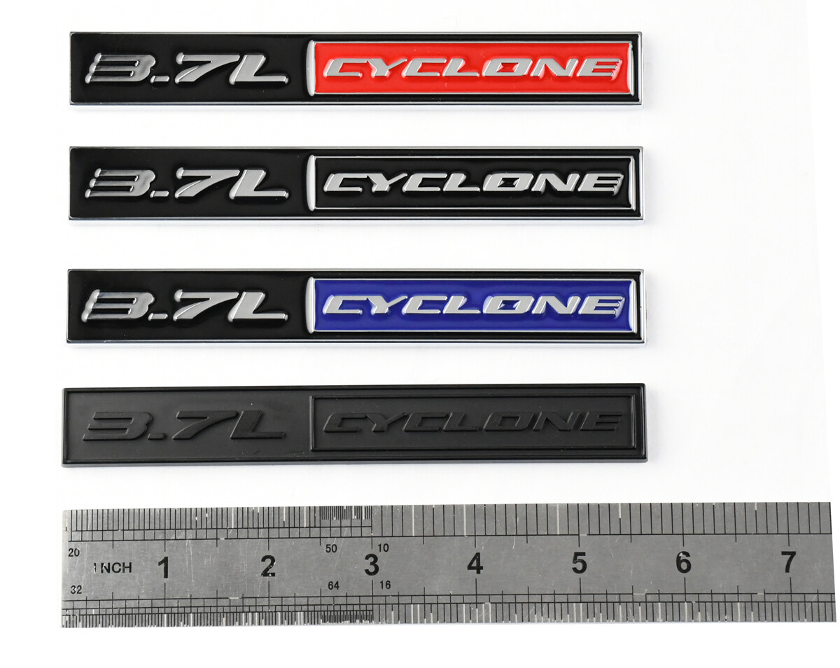 2x 3.7L Cyclone Emblems 3D Badge for 2011-2020 Mustang V6 Decal (Matte ...