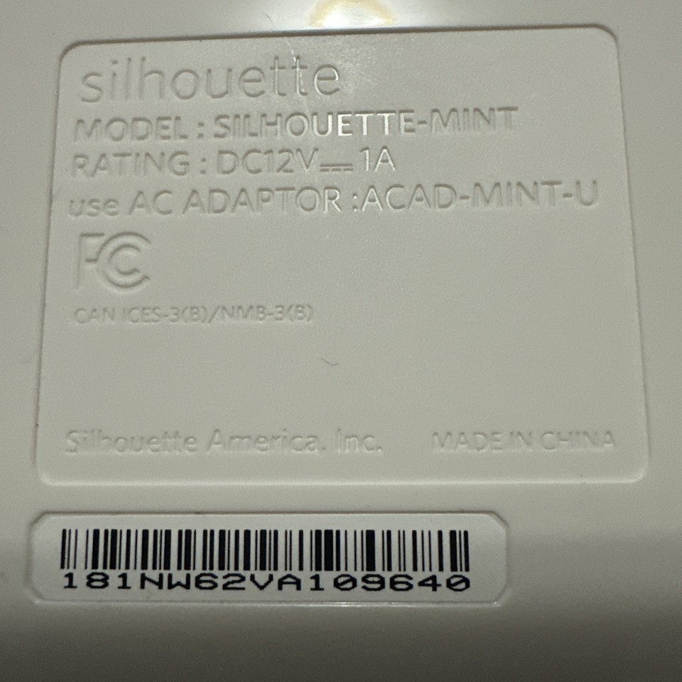 Silhouette Mint Custom Stamp Maker Mini Printer Portable White w/ Power ...