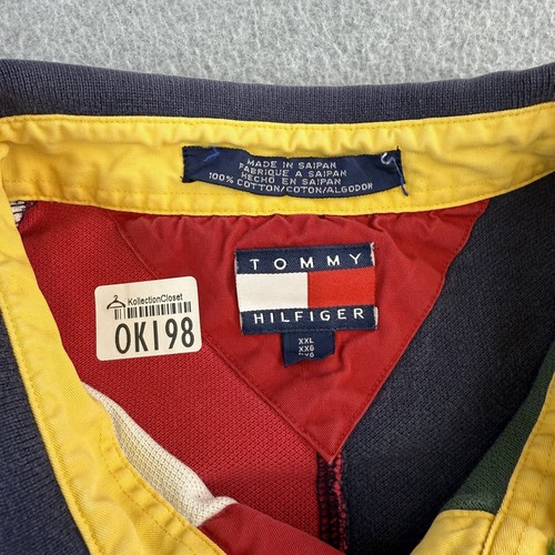 Vintage Tommy Hilfiger Shirt Mens 2XL Sailing Gear Colorblock Polo 90s ...
