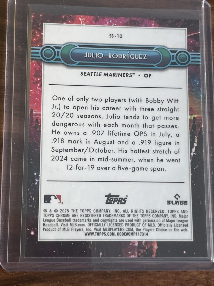 2025 Topps Series 2 JULIO RODRIGUEZ Swing for the Stars Chrome Seattle ...