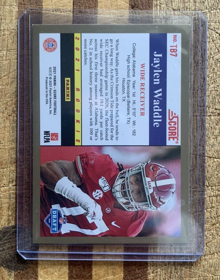 2021 Panini Score JAYLEN WADDLE Rookie Card RC #TB7 - Dolphins Crimson ...