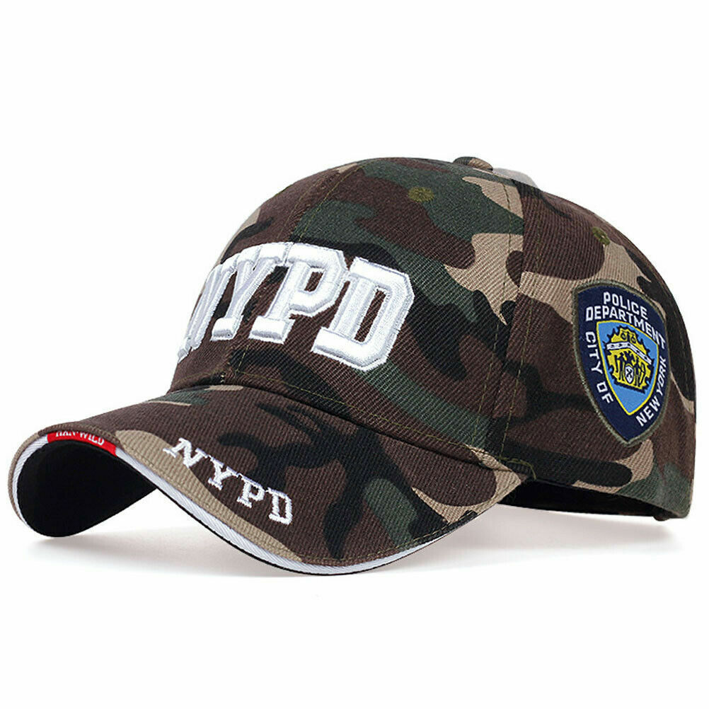 Mens Women 3D Embroidery Baseball Cap Police Department Hat Motorcycle ...