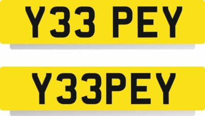 Y33 PEY Cherished Number Plate On Retention Free P&P First Class Sign ...