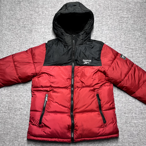 Reebok Men’s Puffer Jacket Red - Heavy Weight Quilted Puffer Coat ...