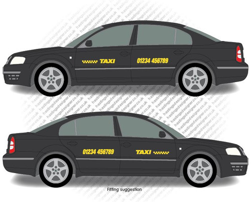 CUSTOM TAXI NUMBER Phone Economy Car Advertising Vinyl Signwriting ...