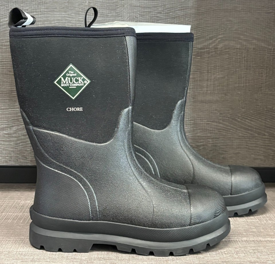 Men's Muck Chore Classic Mid Boot (Black) - Size 7 | eBay