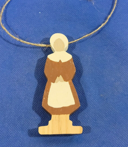 Pilgrim Woman Vintage Wood Christmas tree Ornament Décor | eBay