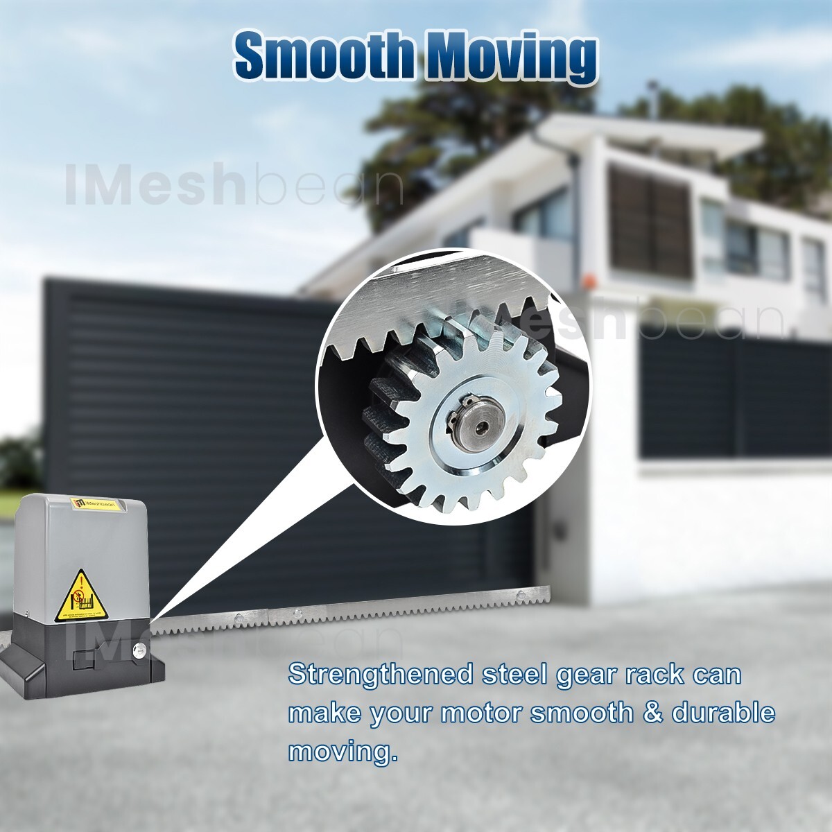 Rack Driven Sliding Gate Opener 1200W 5000LB App + 4 Remotes & 13.12FT ...