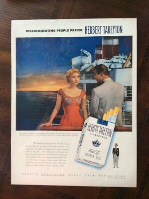1951 vintage original full size print ad Herbert Tareyton Cigarettes ...