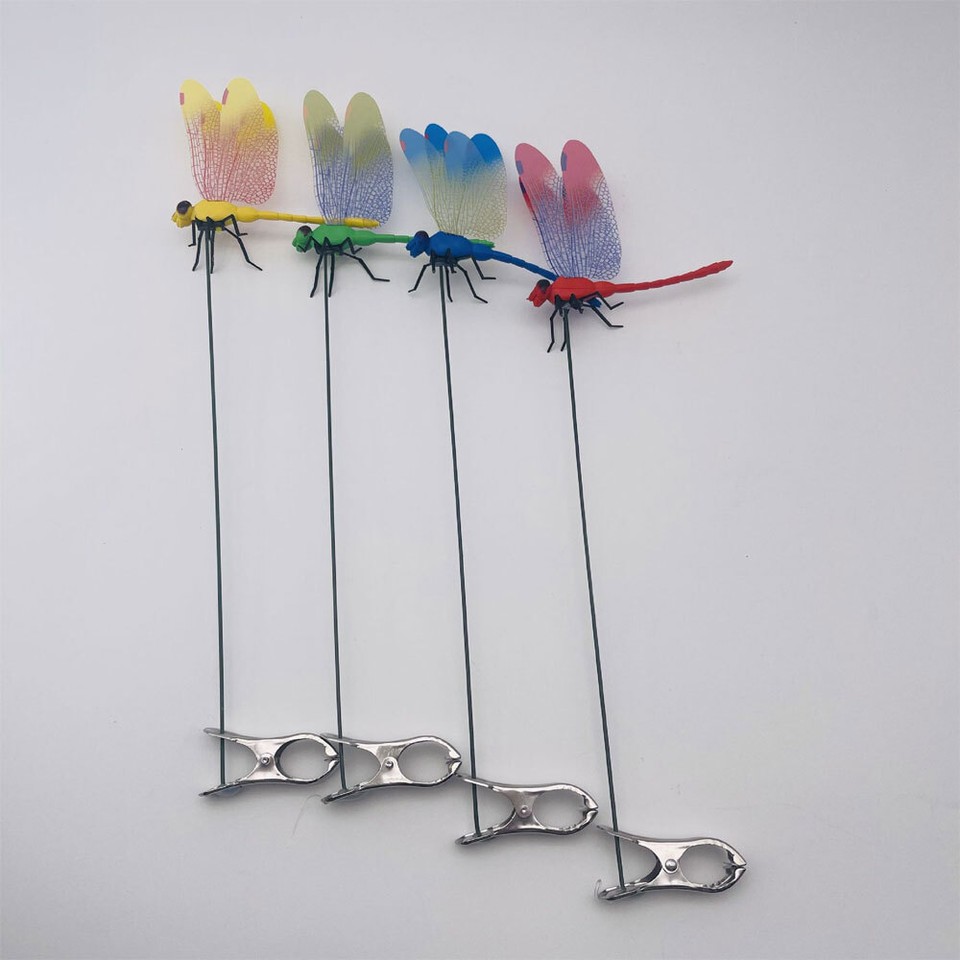 12×Fake Dragonfly Clips Clip on Dragonfly for Outdoors 3D Dragonfly ...