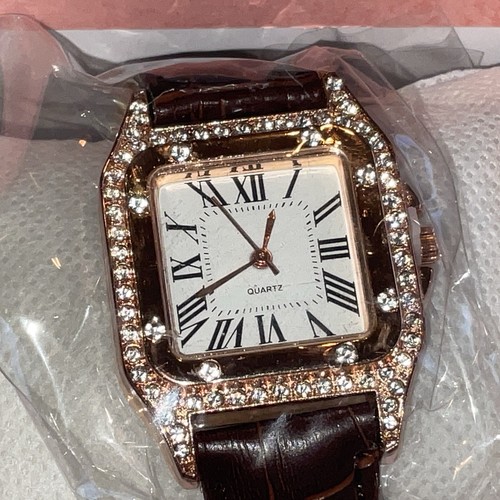 Women's Brown Stylish Quartz Rhinestone Watch & Bracelet Set | eBay