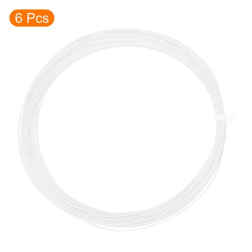6 Pack 10.3 M Nylon Badminton Racket Racquet String High Elastic, White ...