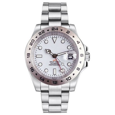 NH34 Automatic Diver Watch for Men GMT 200m Waterproof White Sapphire ...