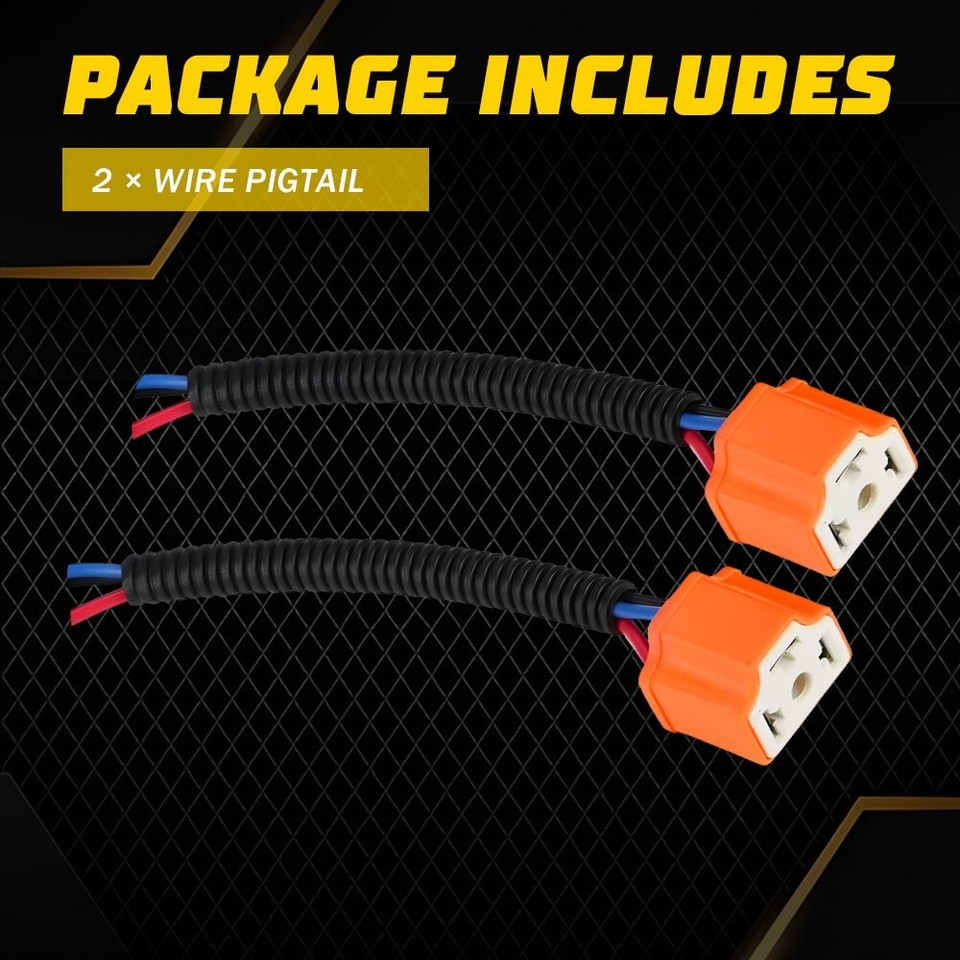 New Headlight Front Harness H4/9003 Connector Bulb Pigtail Wire Female ...
