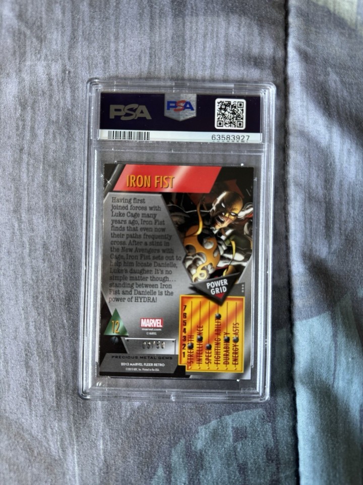 2013 Marvel Fleer Retro Blue Precious Metal Gems PMG IRON FIST # /50 ...