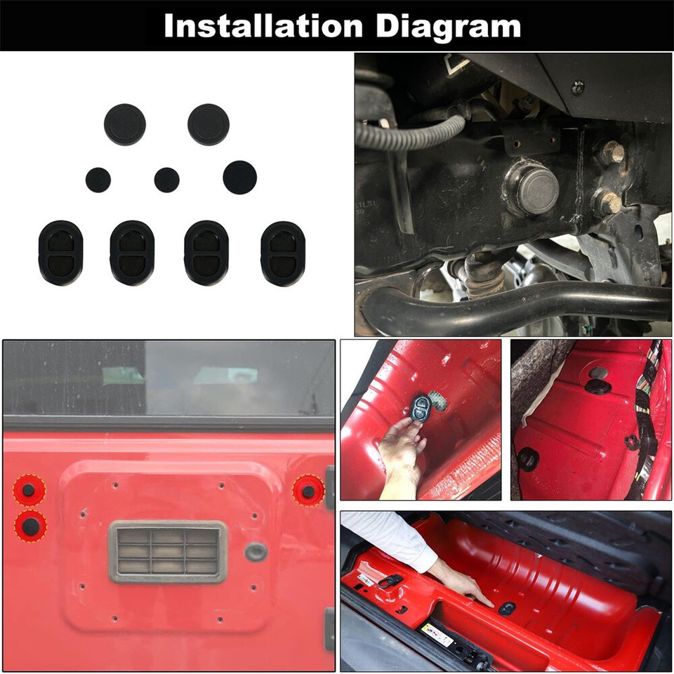 Plugs of Tailgate Chassis Floor Drain Front Frame Tube Hole for Jeep ...
