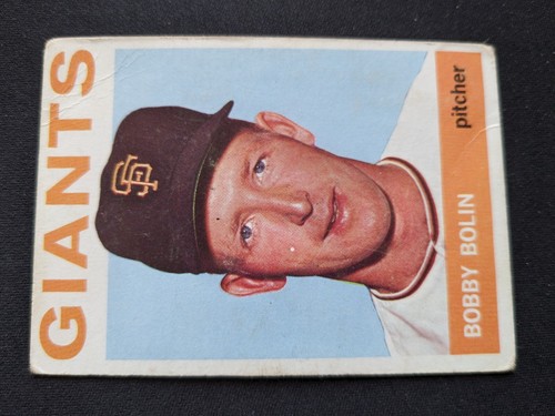1964 Topps Baseball Card # 374 Bobby Bolin - San Francisco Giants (VG ...