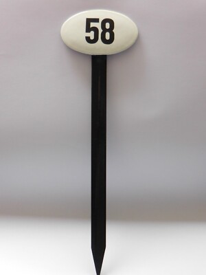 Vintage Sweden Enamel Porcelain Garden / Yard House Number 58 Sign on ...