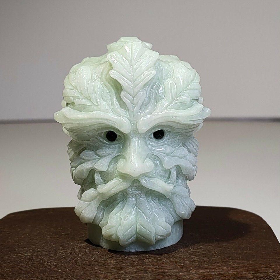 Natural Xiu Jade Mineral Rough Stone, Hand Sculpture,Tree god | eBay