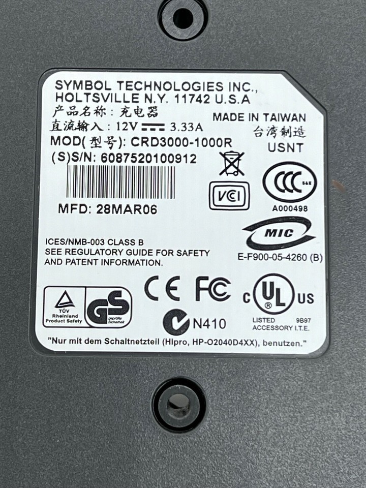 (LOT OF 9) SYMBOL CRD3000-1000R Single Slot Charging Cradle / No AC ...