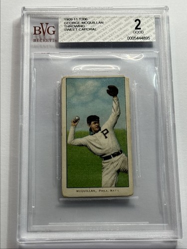 GEORGE MCQUILLAN 1909 T206 SWEET CAPORAL CIGARETTE GOOD BGS 2 Q1730 | eBay