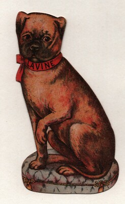 Vintage 1880's Victorian Trade Card - Die Cut - Pug Dog - Lavine Soap ...